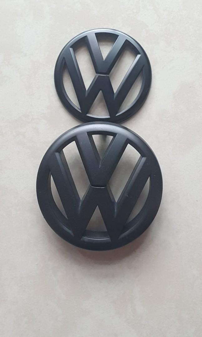 VW Matte Black Emblem, Car Accessories, Accessories on Carousell