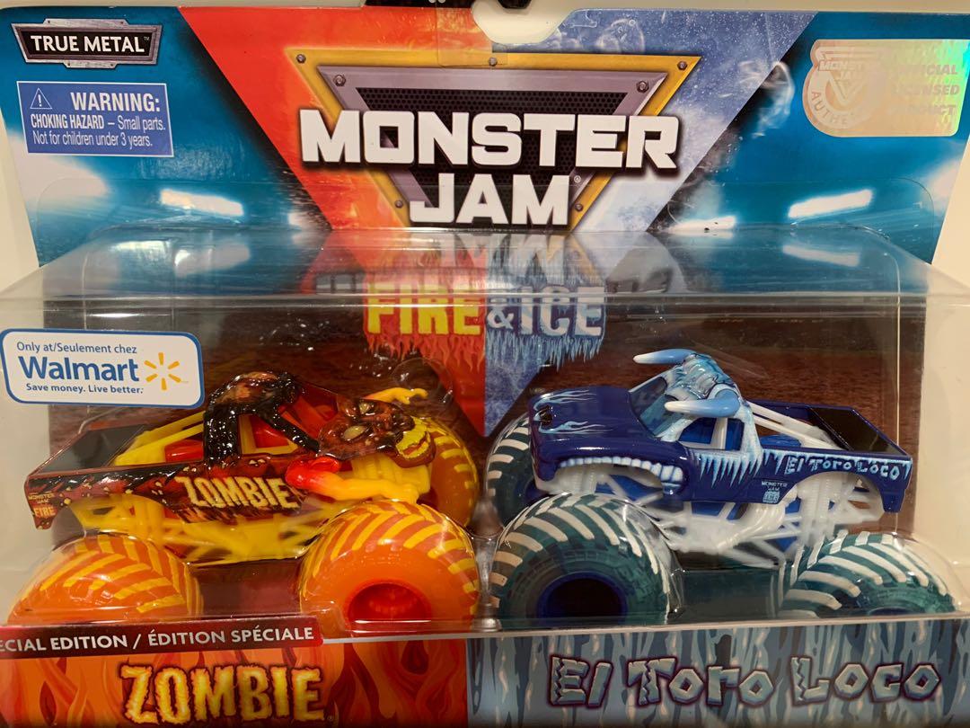 Brand New Monster Jam Fire & Ice Edition ZOMBIE vs EL TORO LOCO ...