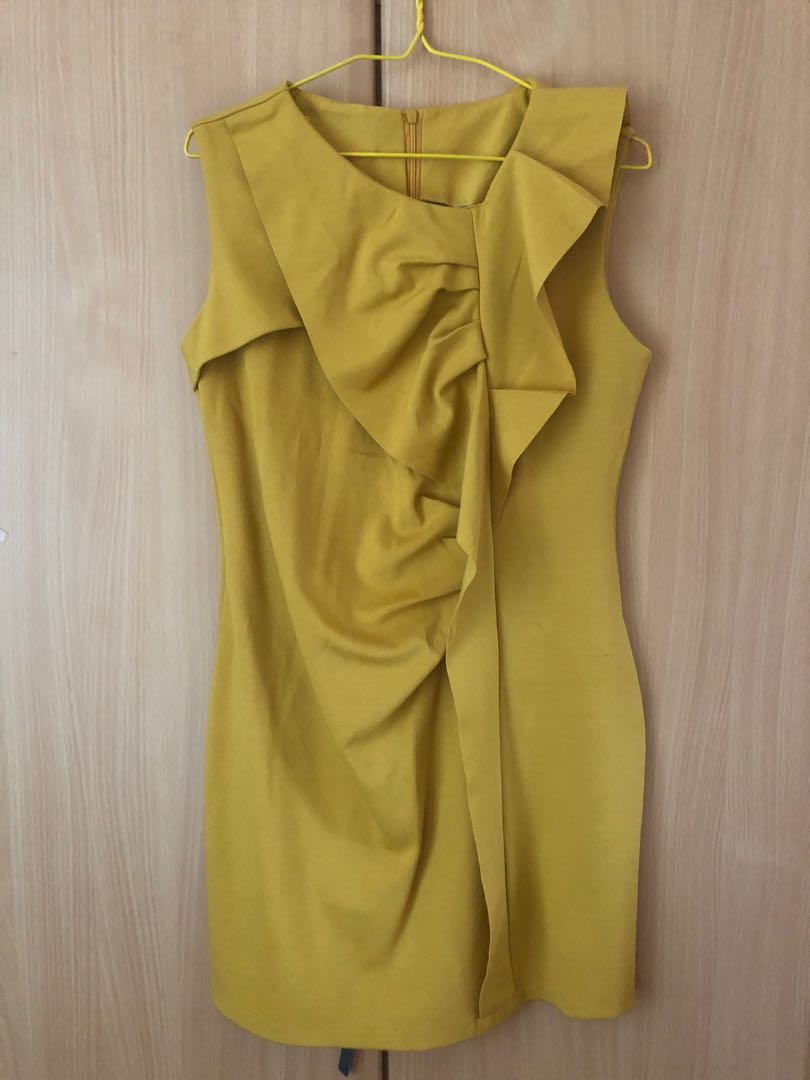 Mustard work dress, Women's Fashion, Dresses & Sets, Dresses on Carousell