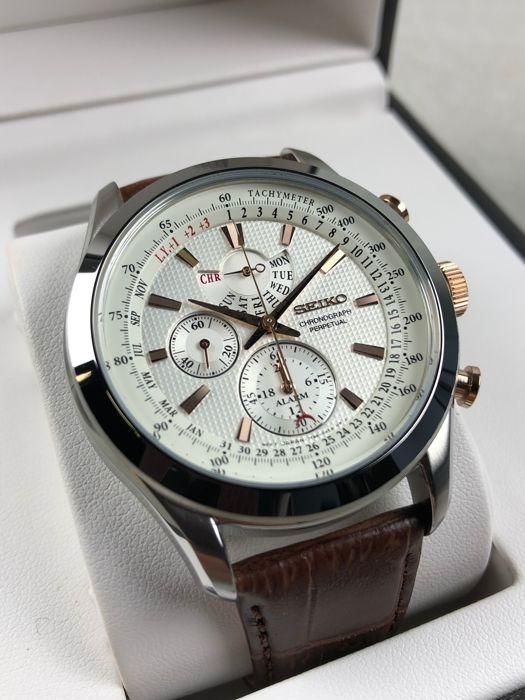 Seiko Chronograph Perpetual SPC129P1, Men's Fashion, Watches ...