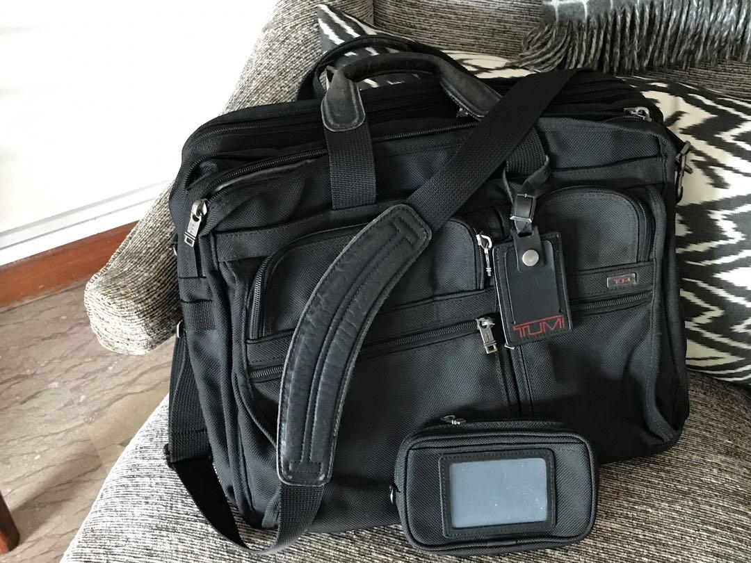 Tumi Alpha Expandable Briefcase with Addtional Tumi Pencil Case, Men's ...