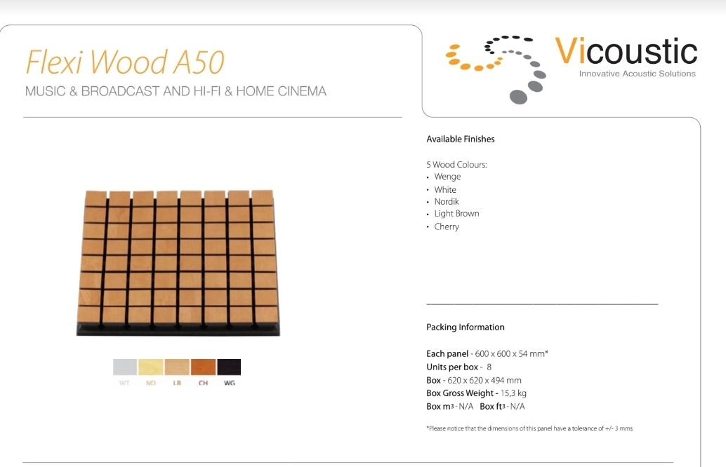 Vicoustic flexi wood A50, Hobbies & Toys, Music & Media, Music ...