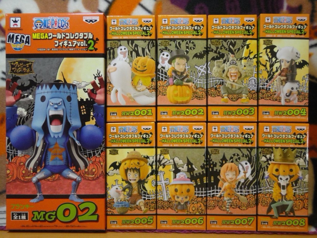 全新日版 wcf one piece halloween mega 海賊王 萬聖節 ver 2 萬聖草帽團 mega 共9盒, 興趣及遊戲, 玩具 & 遊戲類 - Carousell