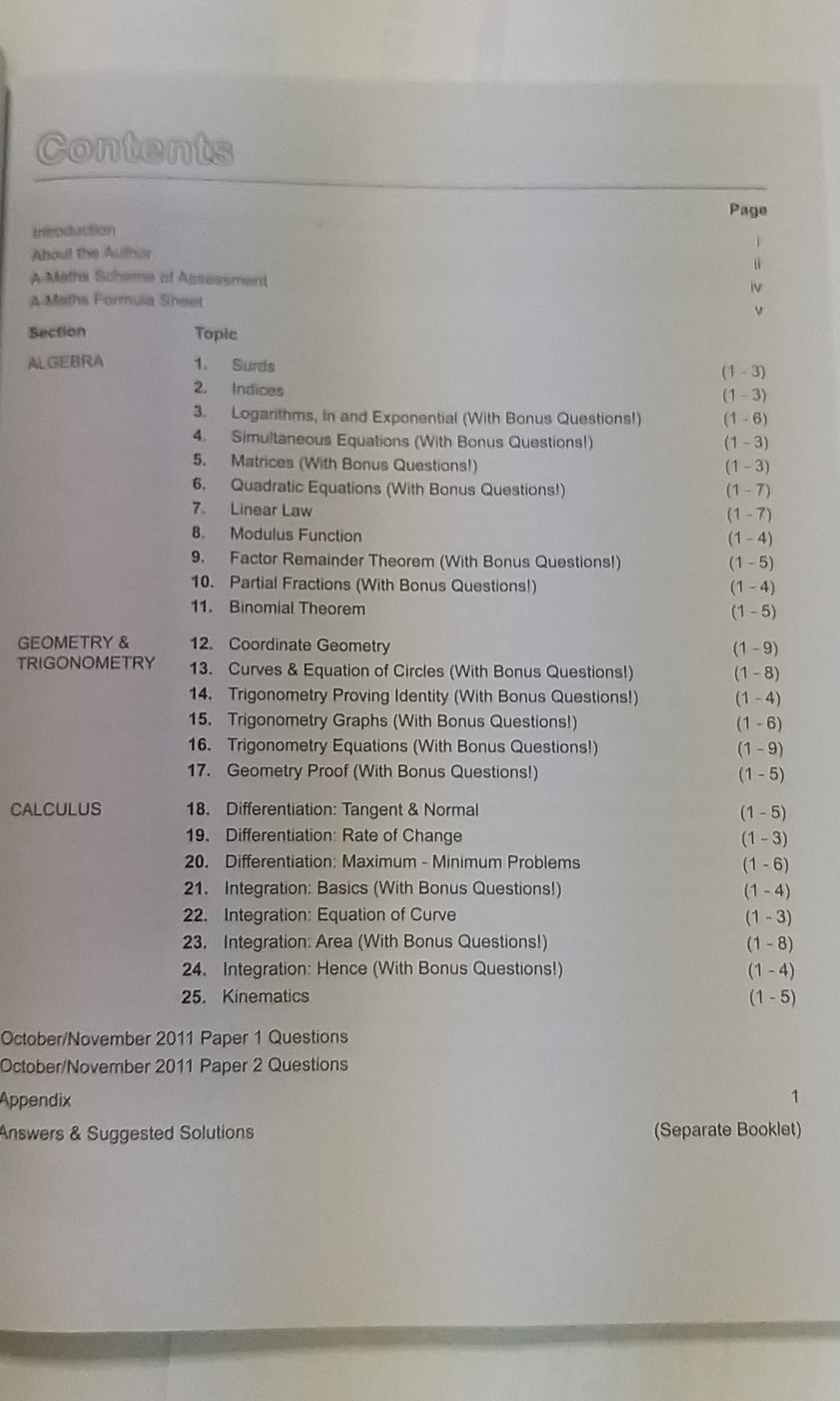 Add Mathematics (Amath) *O Level, Hobbies & Toys, Books & Magazines ...