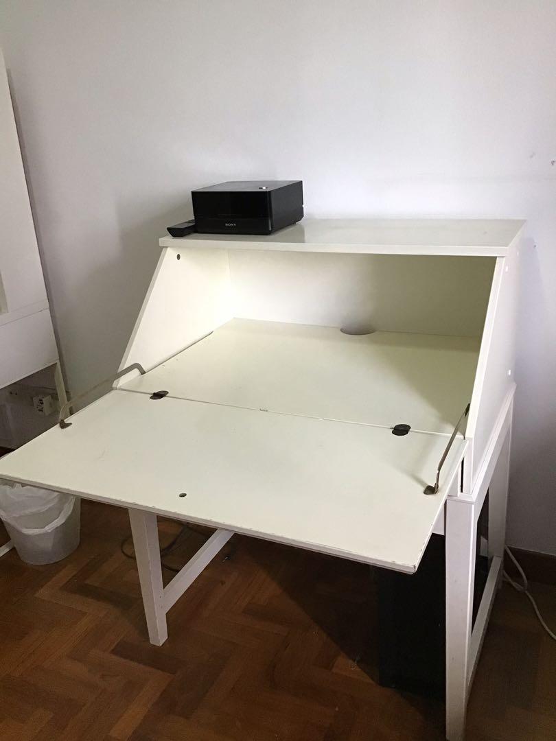 Ikea Computer Study Table Pull Out, Furniture & Home Living, Furniture ...