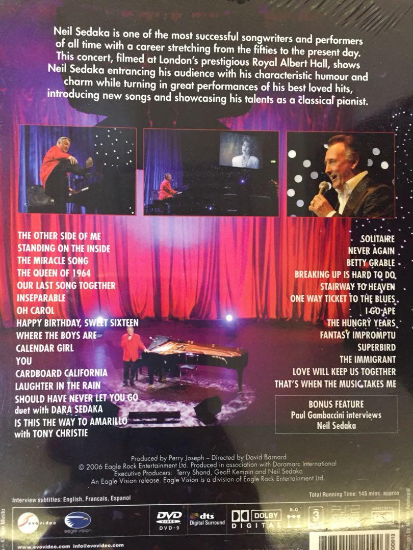NEIL SEDAKA: LIVE AT THE ROYAL ALBERT HALL (DVD), Hobbies & Toys, Music ...