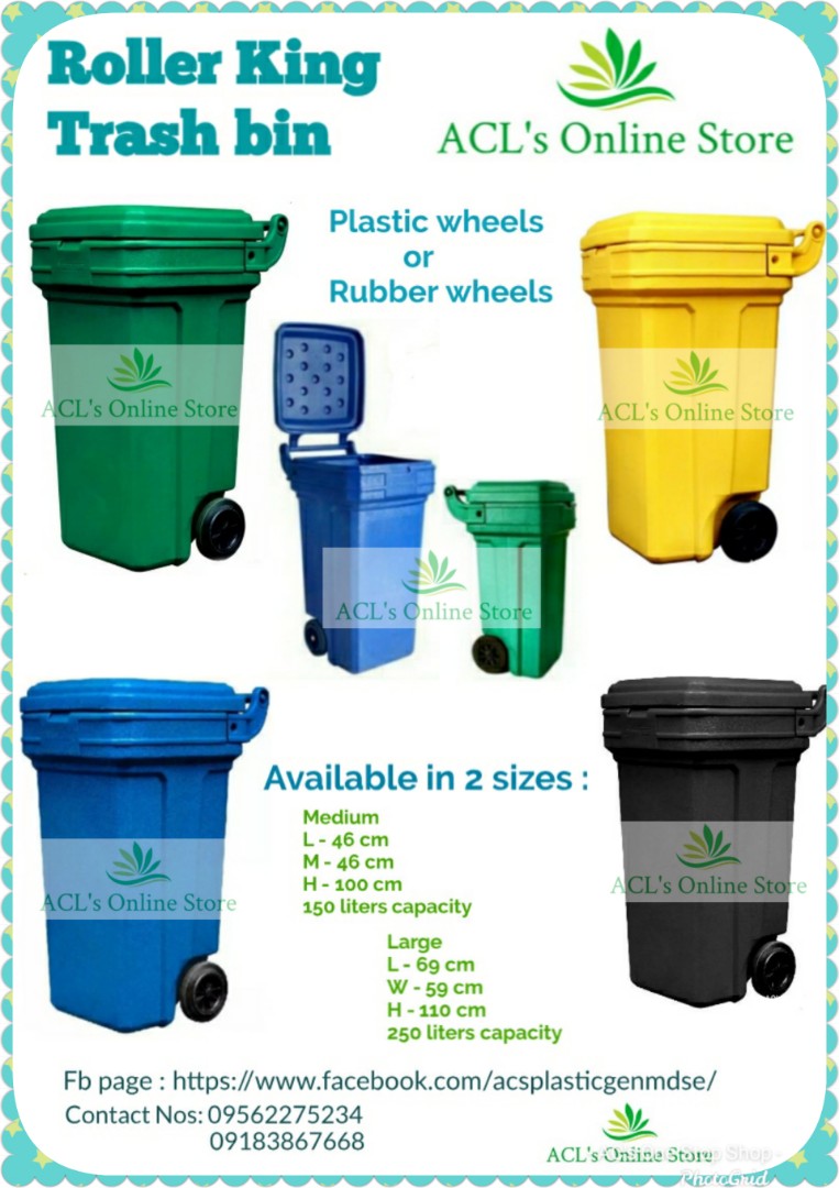 Roller King Trash bin, Furniture & Home Living, Cleaning & Homecare ...