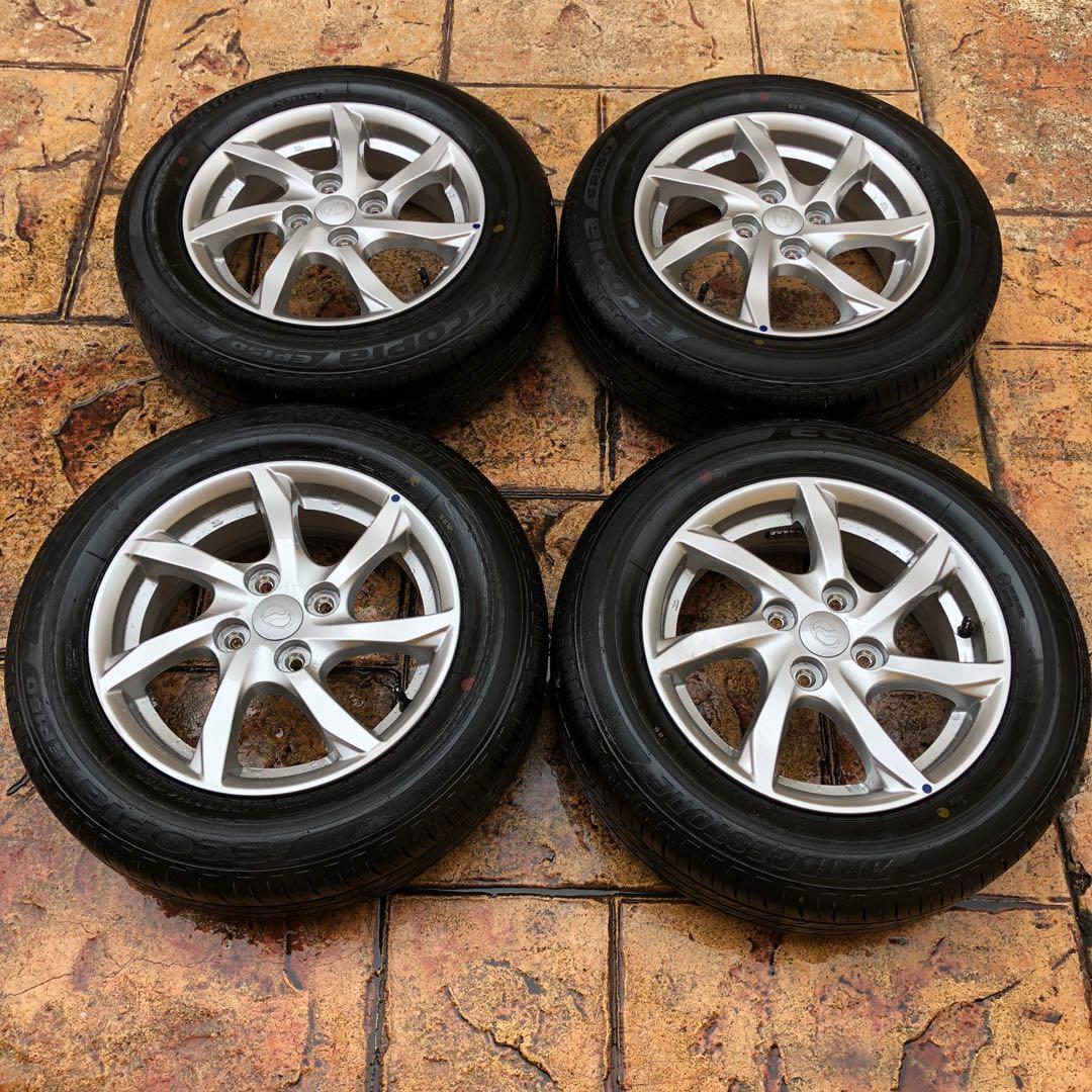 Sport Rim Original Myvi G3 14 inci tayar 99%, Auto Accessories on Carousell