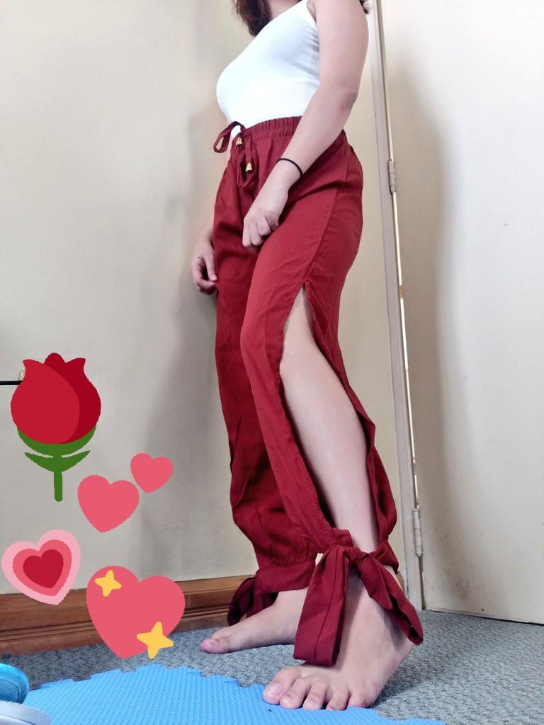 Squarepants w slit, Women's Fashion, Bottoms, Other Bottoms on Carousell