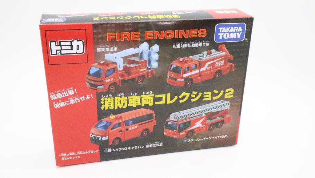 Tomy Tomica Fire Engine Collection Boxset 消防車輛 (電源車救助車雲梯車 Nissan NV350 ...