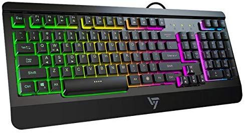VicTsing Gaming Keyboard USB Wired Keyboard, Quiet All-Metal Panel ...