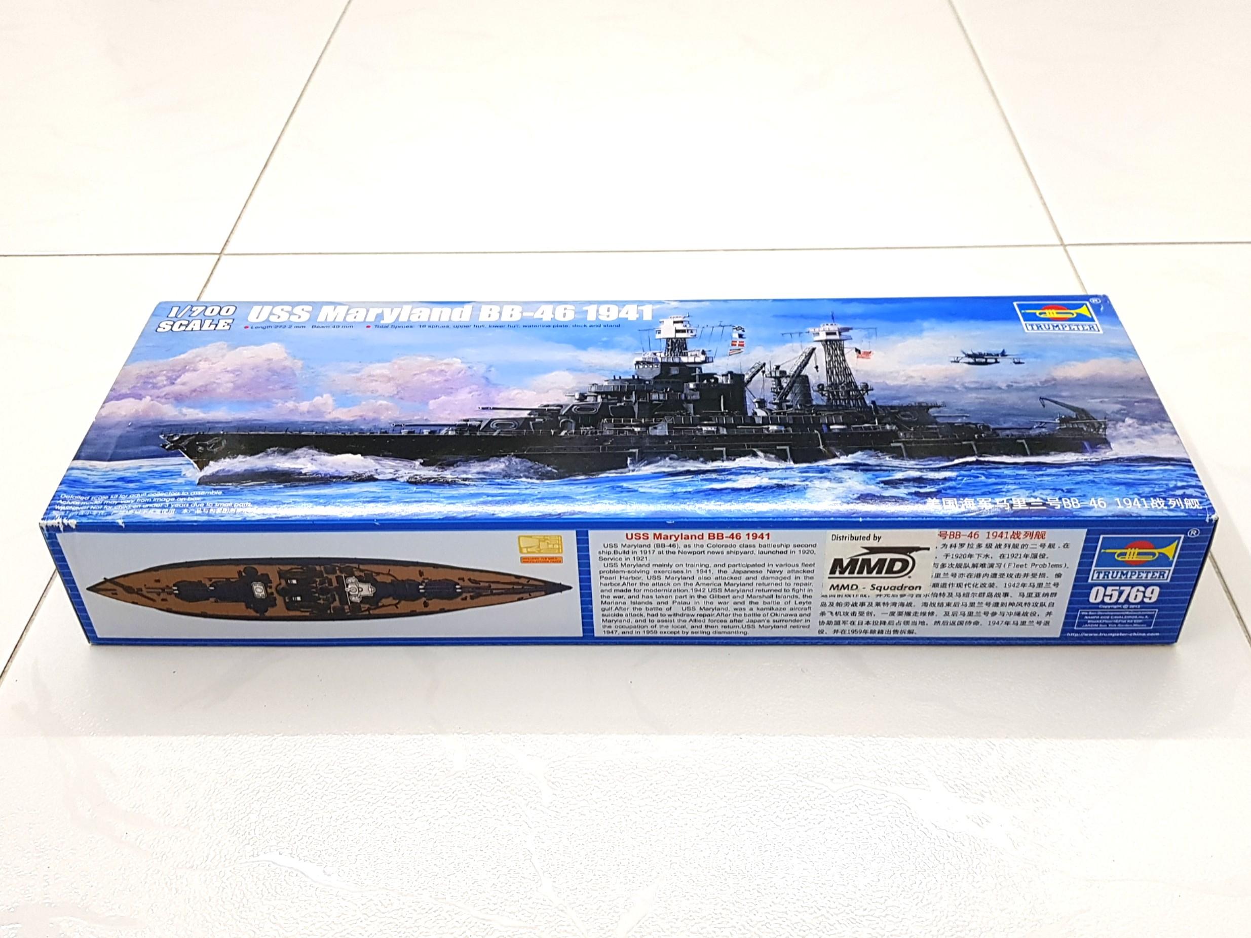 1/700 05769 Trumpeter USS Colorado Class Battleship Maryland BB-46 1941 ...