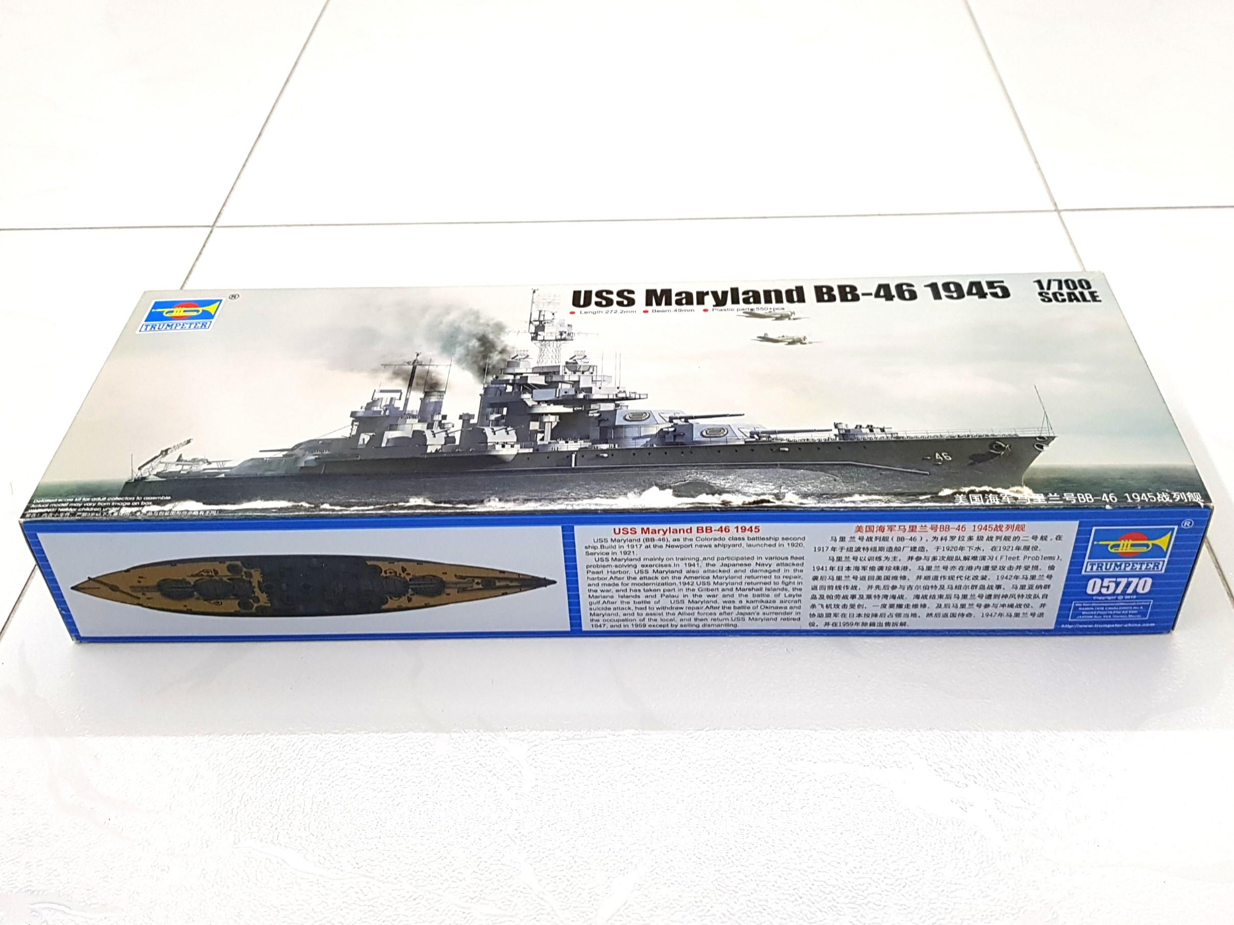 1/700 05770 Trumpeter USS Colorado Class Sister Battleship Maryland BB ...
