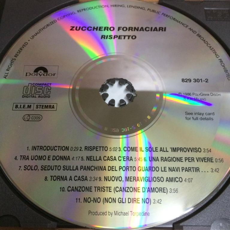 CD Zucchero Fornaciari Rispetto (Germany), 興趣及遊戲, 音樂、樂器 & 配件, 音樂與媒體 ...