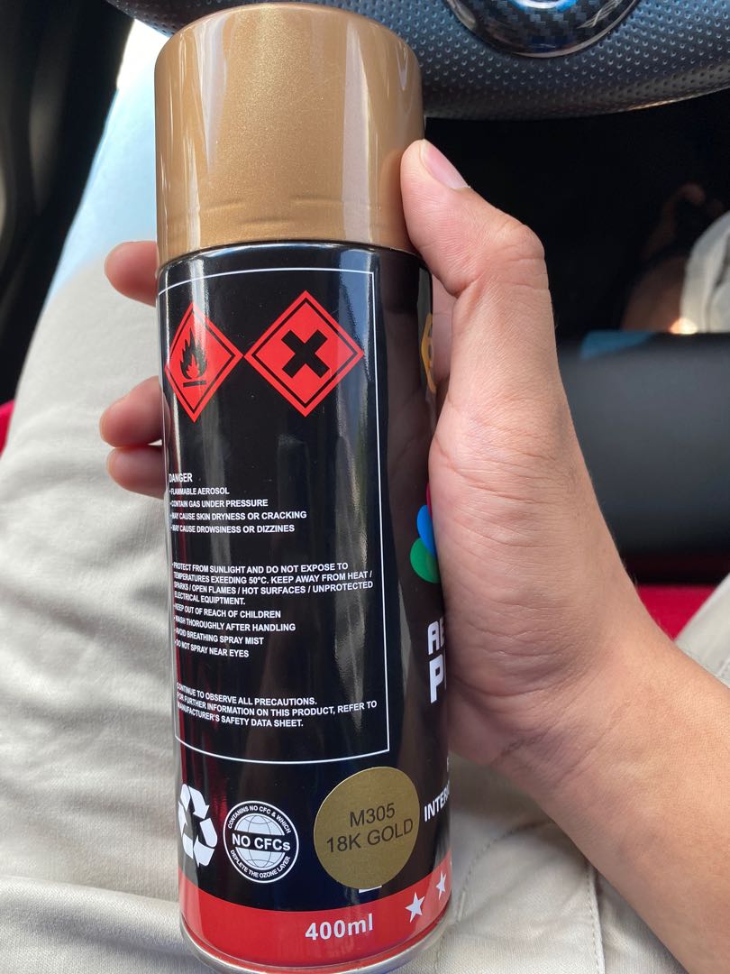 Gold spray can, Furniture & Home Living, Home Improvement ...