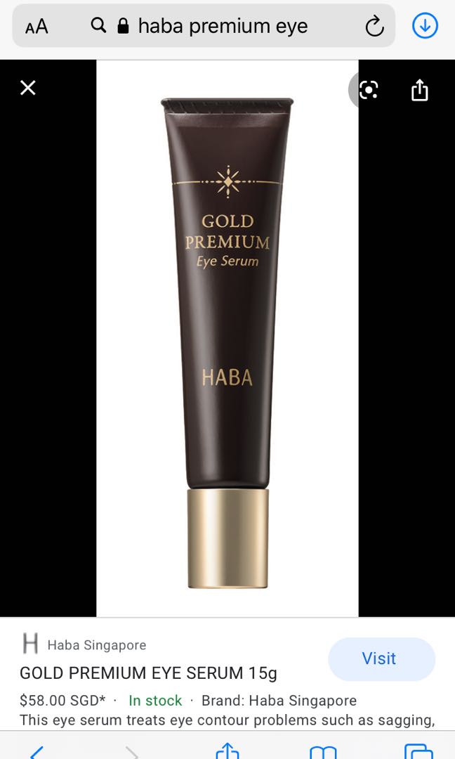 Haba premium eye serum 15g, Beauty & Personal Care, Face, Face Care ...