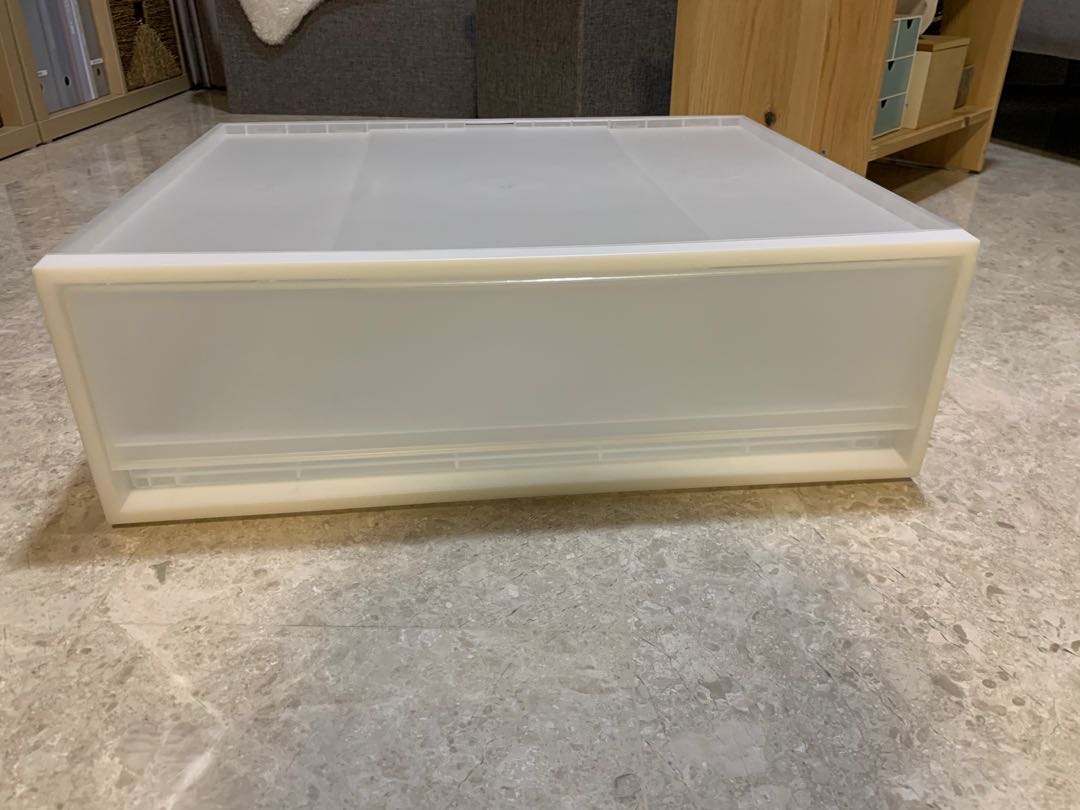 Muji PU storage boxes with drawer x3, Furniture & Home Living, Home ...