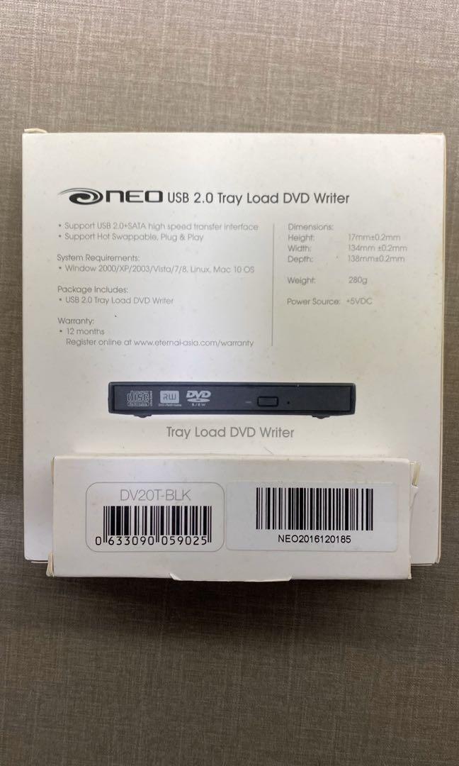 NEO USB 2.0 Tray Load DVD writer, Computers & Tech, Parts & Accessories ...