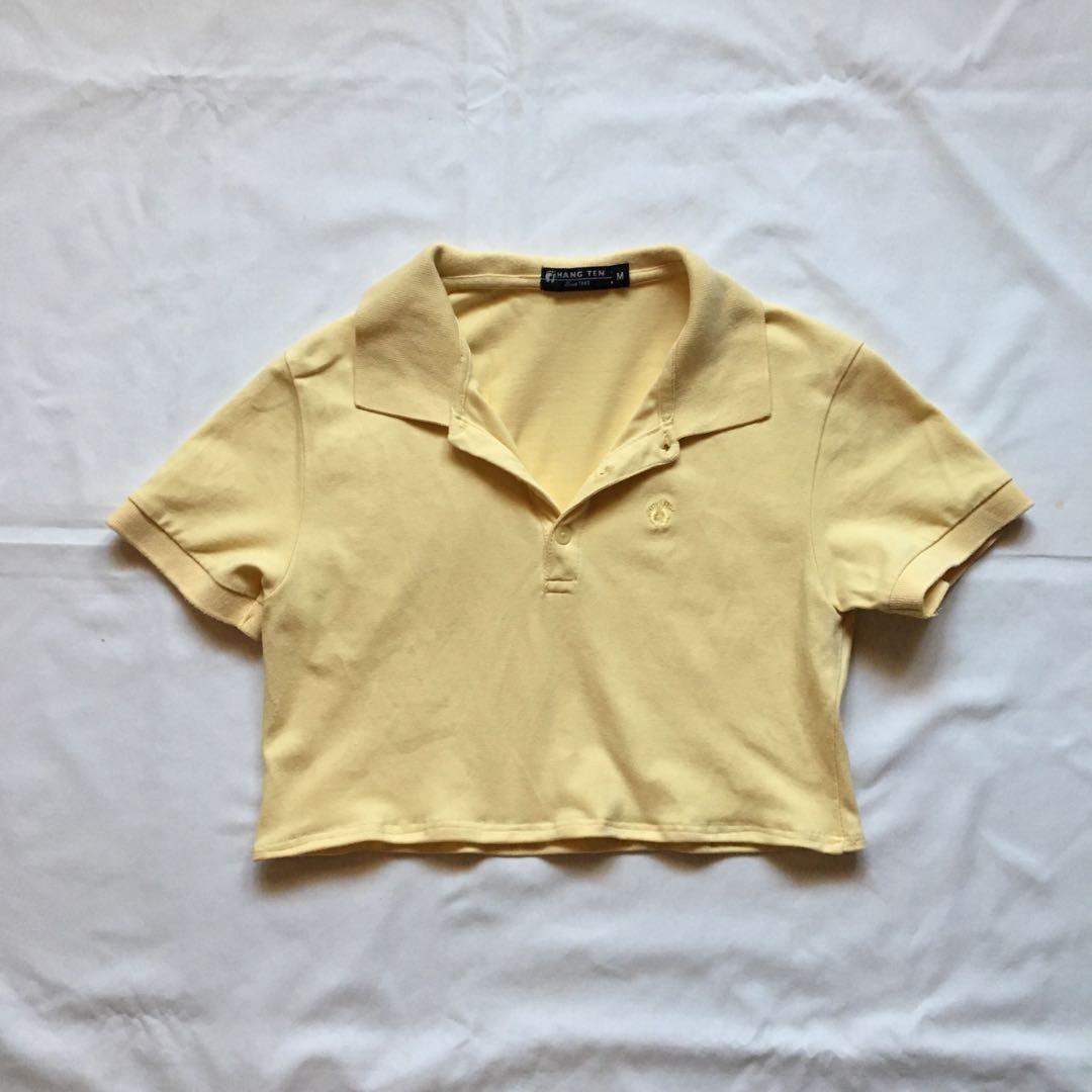 pastel yellow cropped top, Women's Fashion, Tops, Others Tops on Carousell