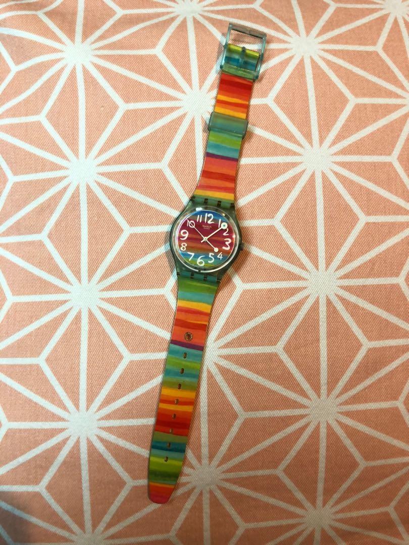 Rainbow Swatch Watch, Women's Fashion, Watches & Accessories, Watches ...