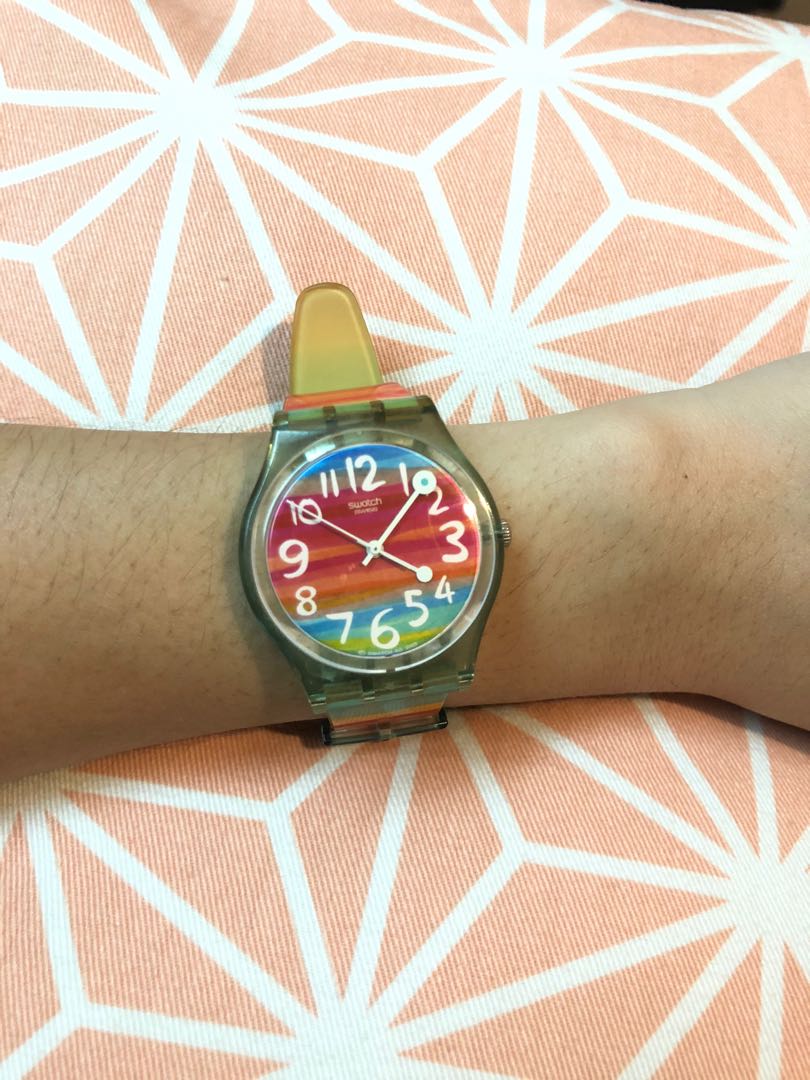 Rainbow Swatch Watch, Women's Fashion, Watches & Accessories, Watches ...