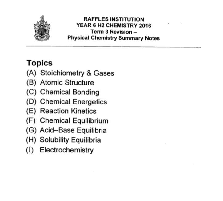RJC PHYSICAL CHEMISTRY SUMMARY NOTES, Hobbies & Toys, Books & Magazines ...