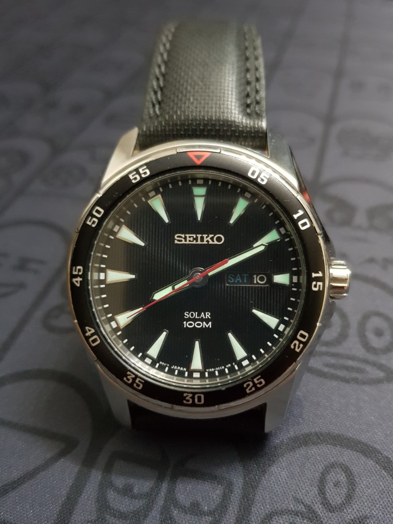 Seiko Solar WR 100M SNE393P2 Watch, Men's Fashion, Watches on Carousell