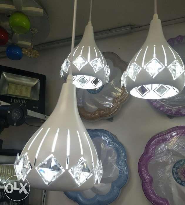 Chandelier Hanging Diamond LED Ceiling Light, Furniture & Home Living ...