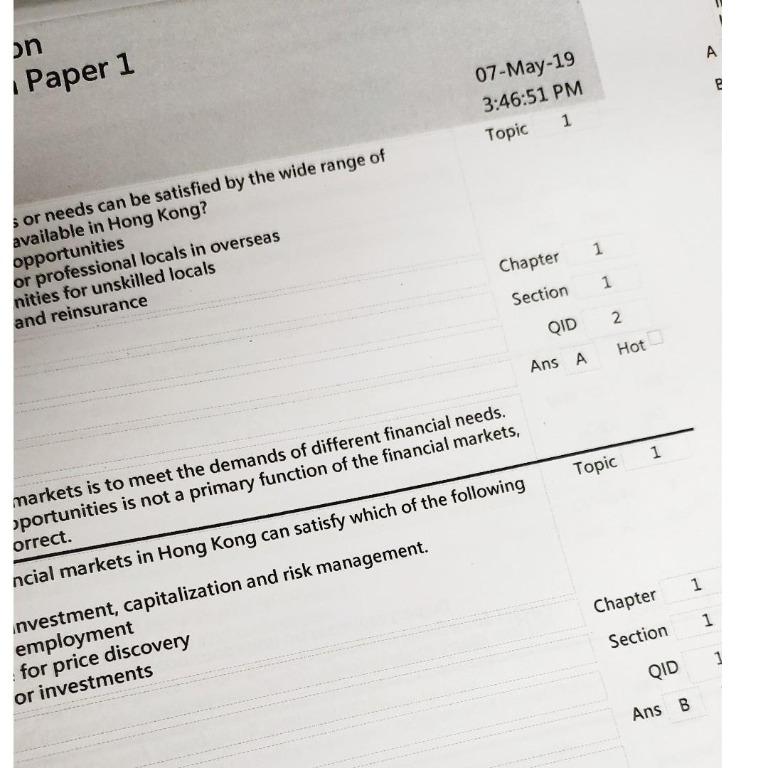 English HKSI Paper 1 Easy Pass Past Paper Question Bank 試題, 興趣及遊戲, 書本 ...