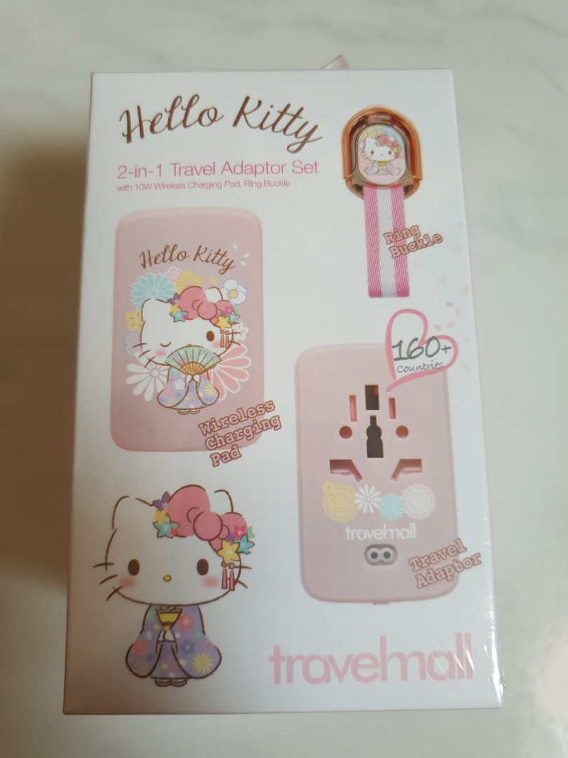 Hello Kitty Travel Adaptor Charging Set, Hobbies & Toys, Travel, Travel ...