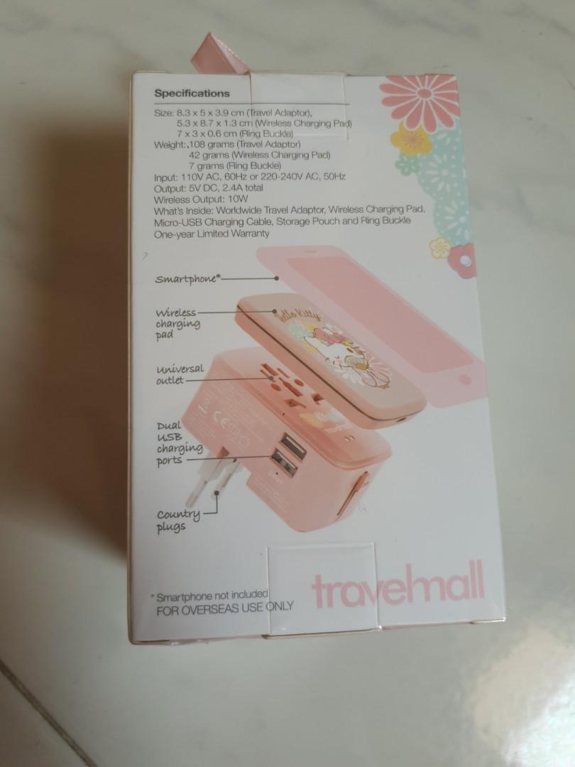 Hello Kitty Travel Adaptor Charging Set, Hobbies & Toys, Travel, Travel ...