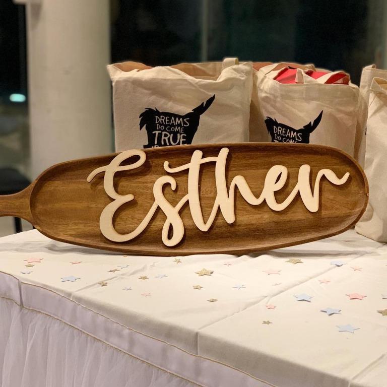 Cursive wood name sign [custom laser cut], Hobbies & Toys, Stationery ...