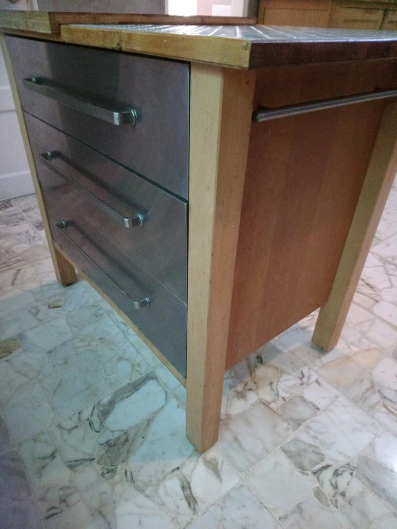 Sale END 22nd Mar - IKEA Varde Kitchen lsland with storage, Furniture ...