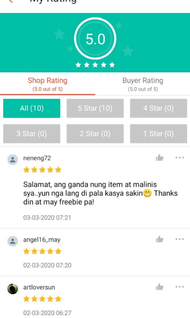 our shopee store has 5star rating out of ten reviews, Women's Fashion ...