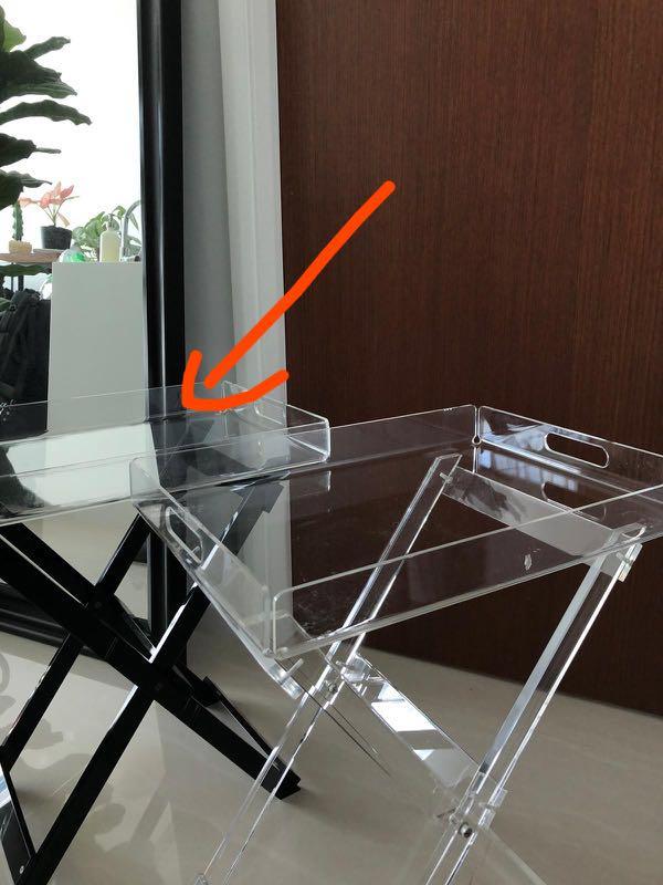 Acrylic tray table - Black , Furniture & Home Living, Furniture, Tables ...