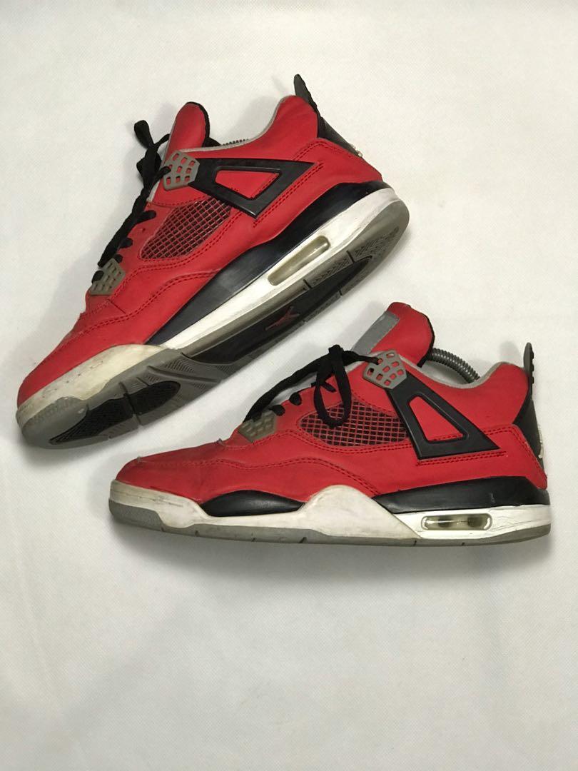 Air Jordan 4 Retro "Toro Bravo" Colorway Fire Red/White-Back-Cmnt Grey ...