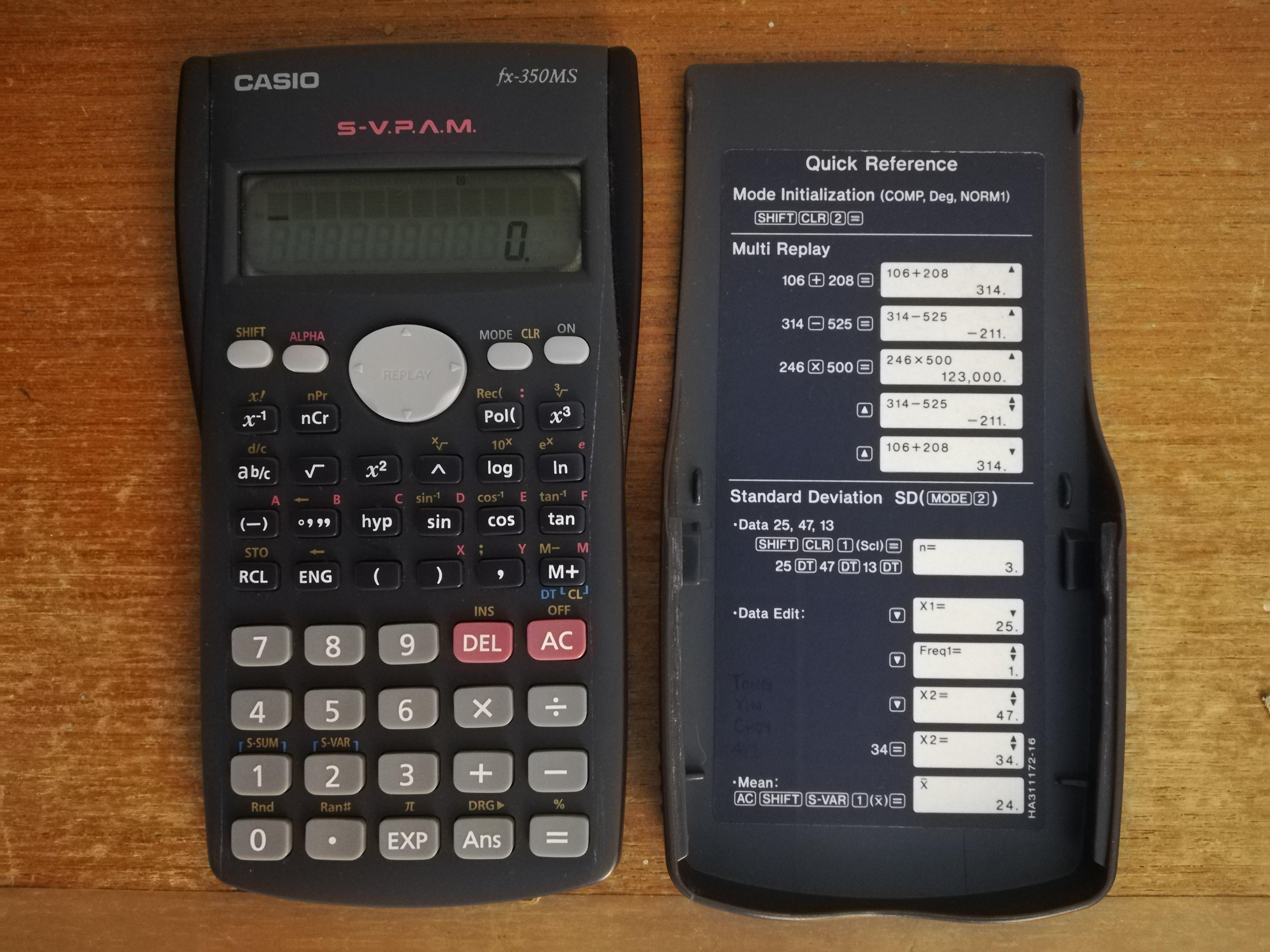 Casio fx~350MS scientific calculator, Health & Nutrition, Health ...
