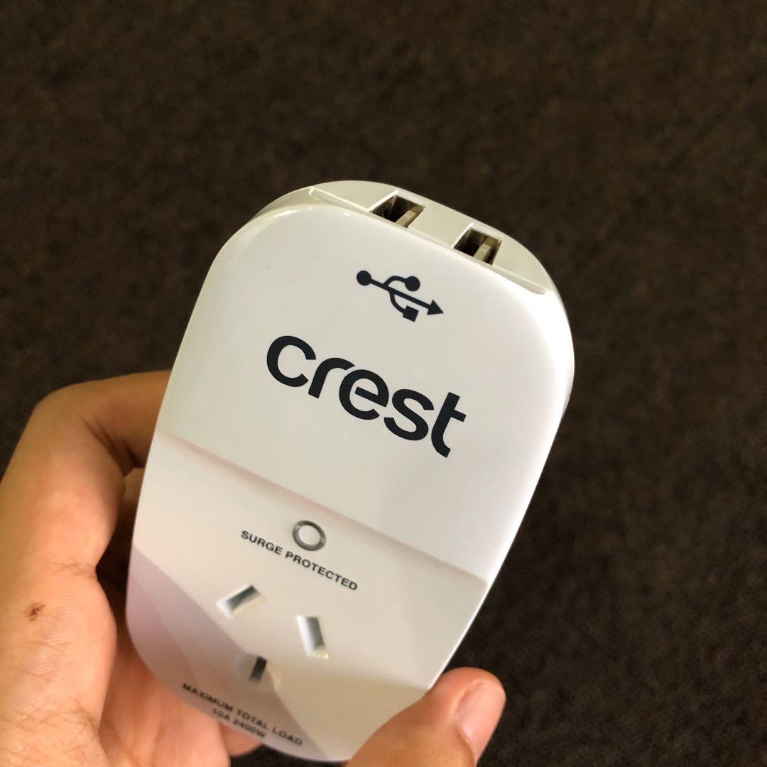 Crest Australia Travel Adaptor with USB ports, Computers & Tech, Parts ...