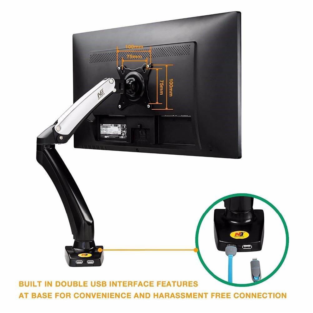 North Bayou Desktop Monitor Single Arm w 2 USB Ports, Computers & Tech ...