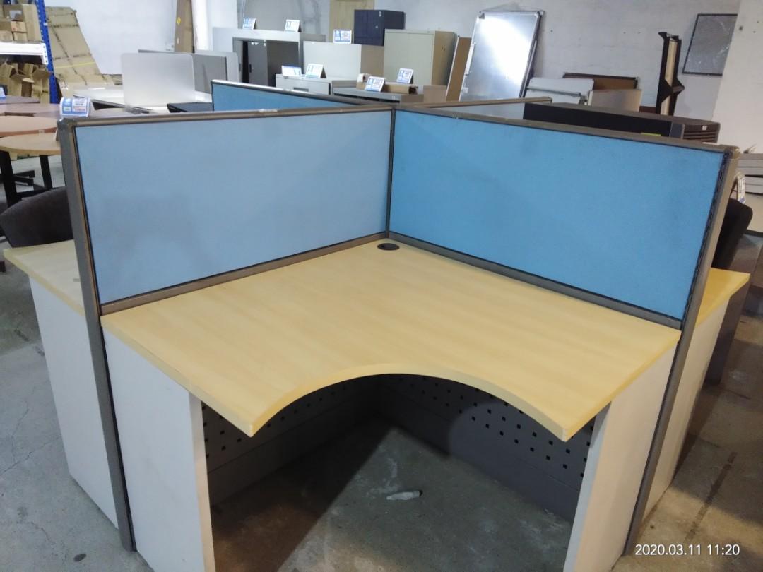 Partition set cross type 4workstation, Furniture & Home Living, Home ...
