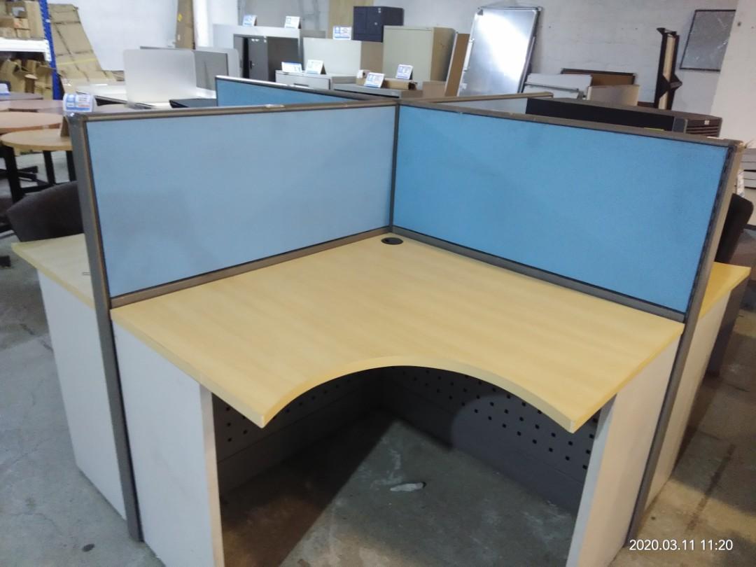 Partition set cross type 4workstation, Furniture & Home Living, Home ...