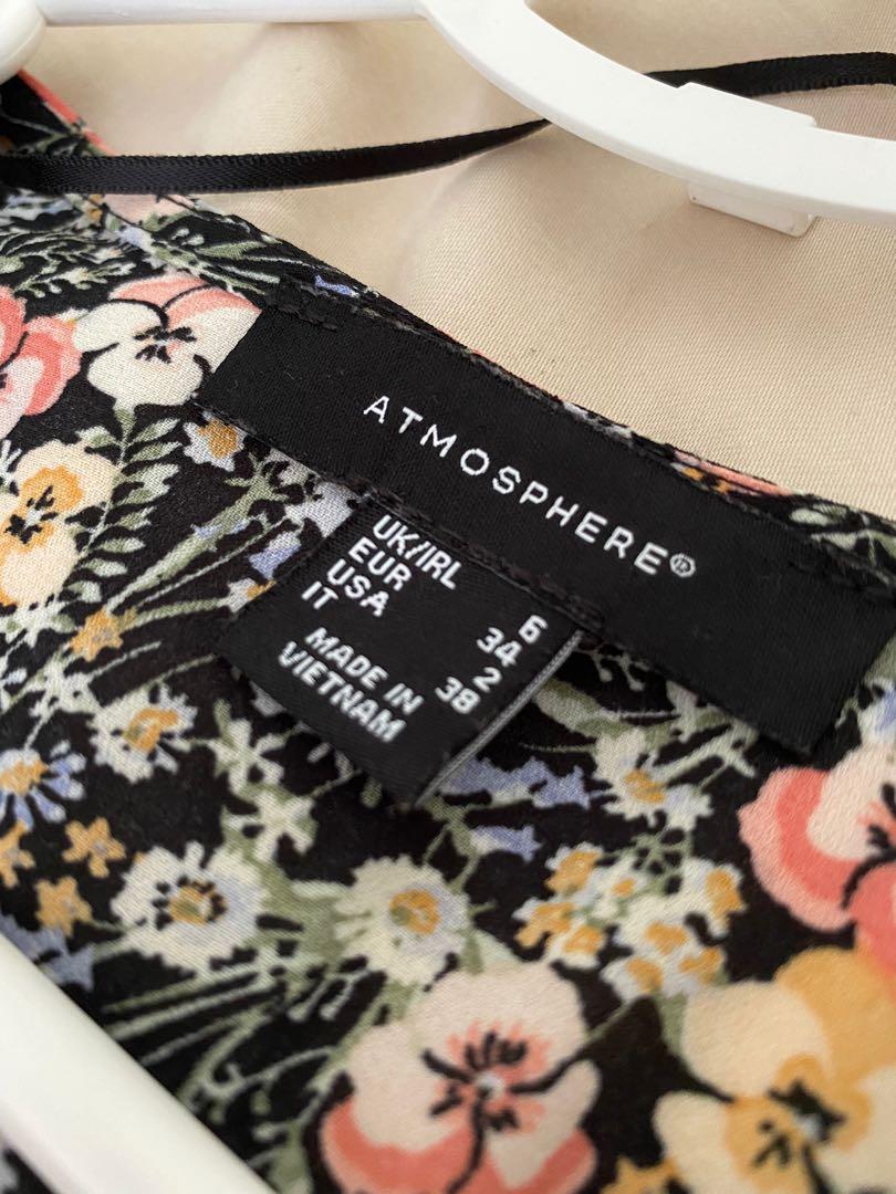 Primark ruffle neck floral wrap top, Women's Fashion, Tops, Sleeveless ...