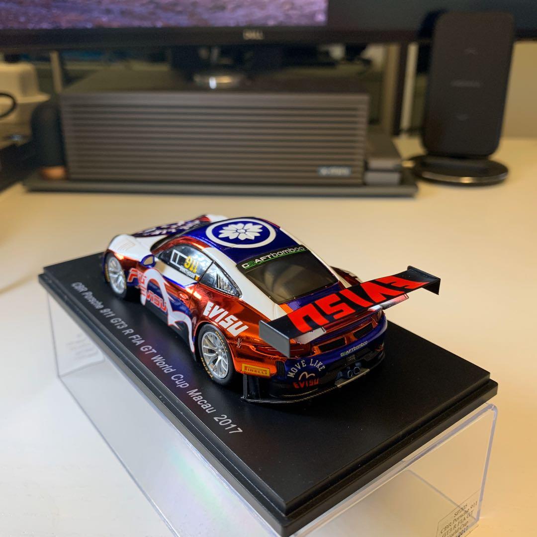 Spark Model CBR Porsche 911 GT3 R FIA GT World Cup macau 2017 Evisu 1/ ...