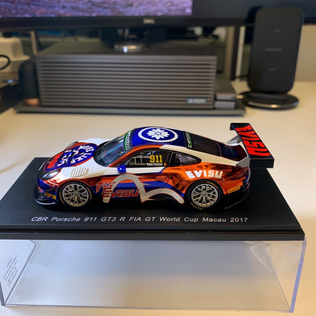 Spark Model CBR Porsche 911 GT3 R FIA GT World Cup macau 2017 Evisu 1/ ...