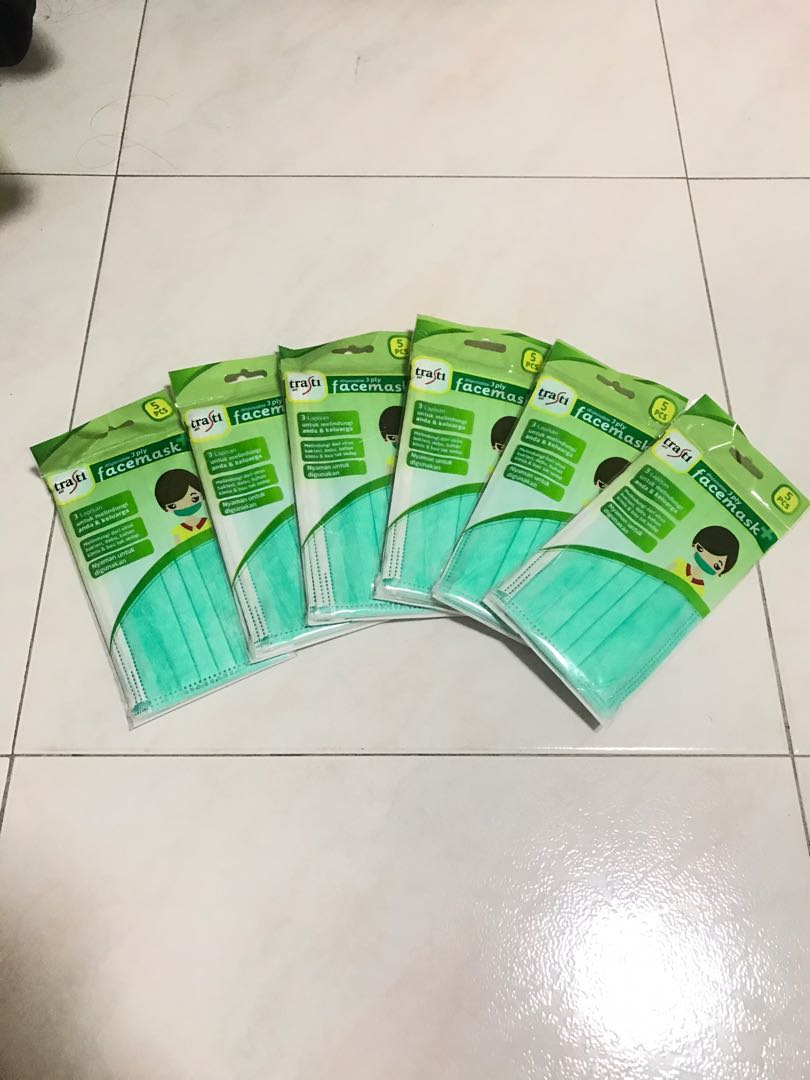 Trasti 3-Ply Surgical Mask [5 pieces], Health & Beauty, Face & Skin ...