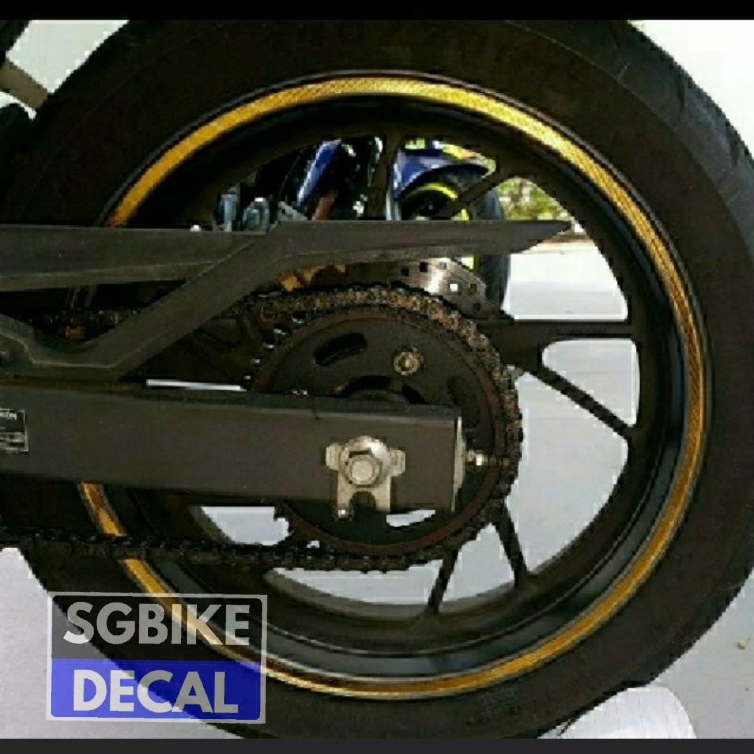 Gold rim lining decal, Motorcycles, Motorcycle Accessories on Carousell