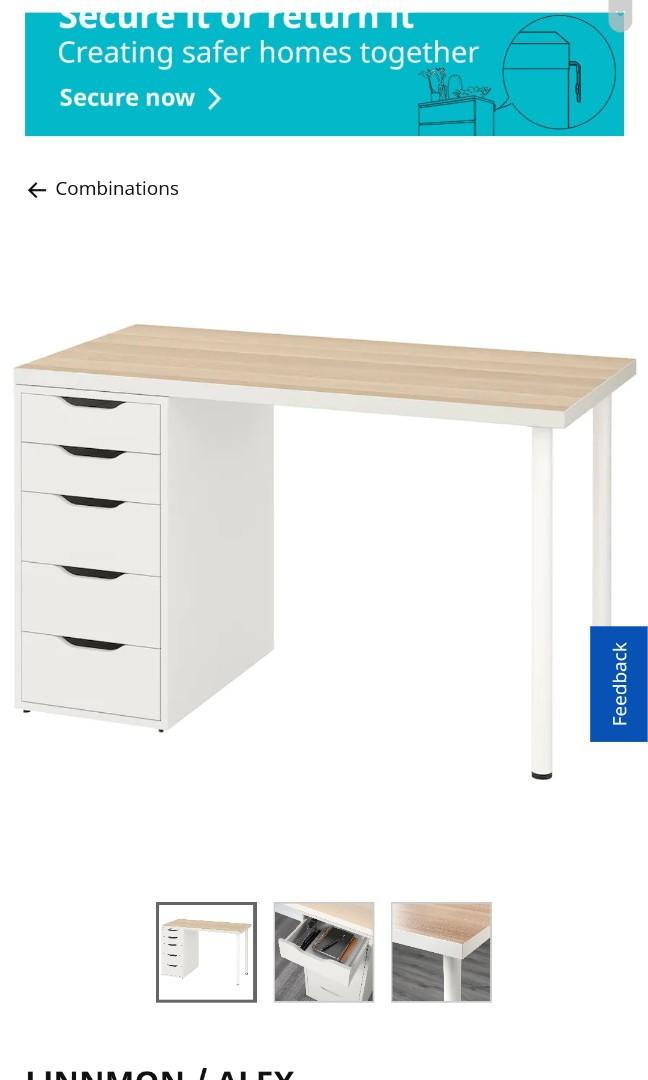 Ikea linnmon/alex, Furniture & Home Living, Furniture, Tables & Sets on ...