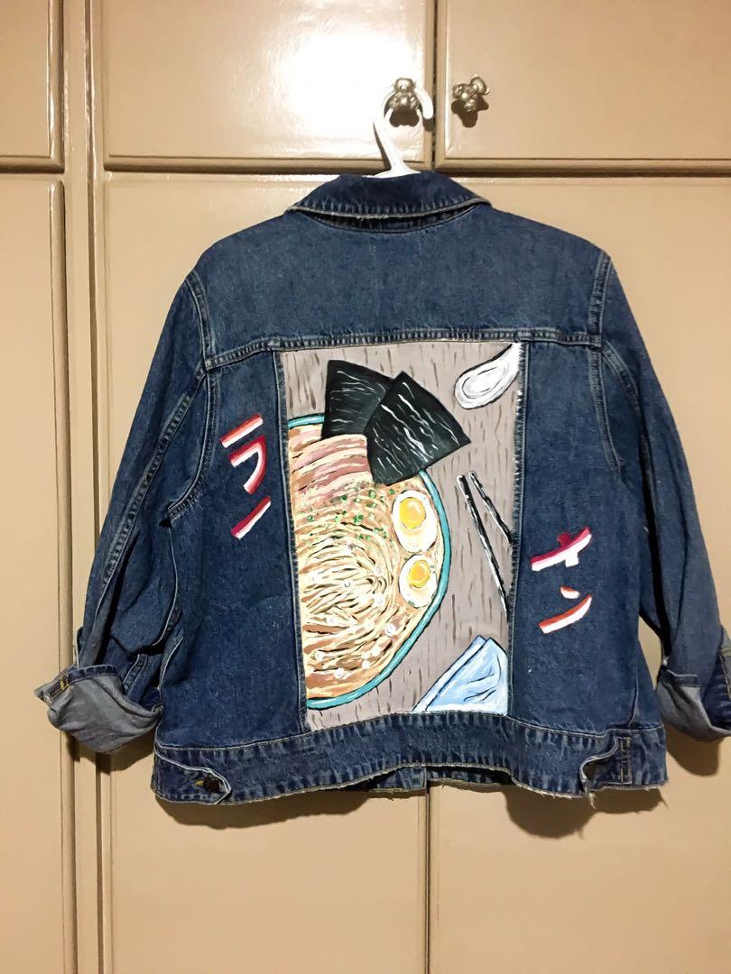 Japanese Ramen- Custom painted Denim Jacket, Women's Fashion, Dresses ...