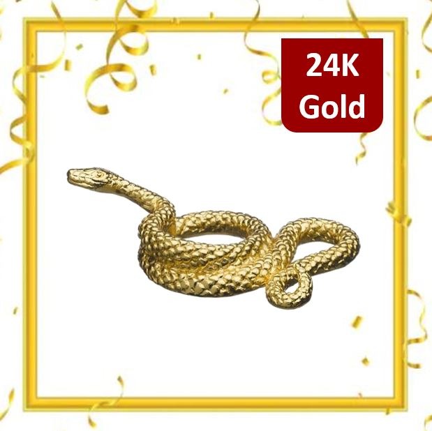 24K Gold-Plated Zodiac Snake Figurine (Brand: RESIS), Everything Else ...