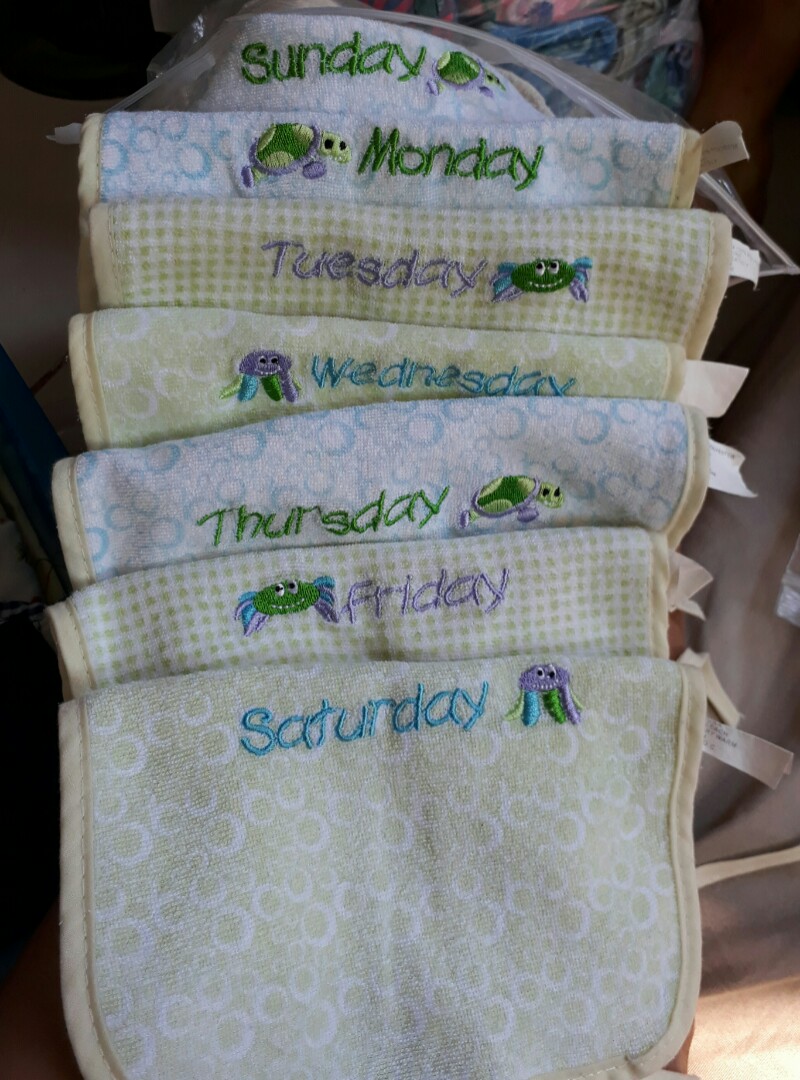 7days of the week bib set, Babies & Kids, Bathing & Changing, Baby ...